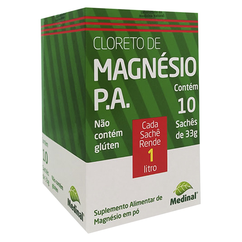 Cloreto de Magnésio PA Medinal c/ 10 Sachês de 33g | Shopee Brasil
