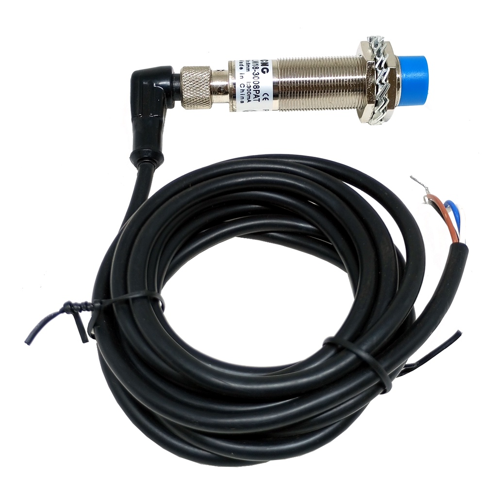 Sensor Indutivo De Proximidade Não Faceado M18 Pnp 3 Fios Na Detec. 8Mm Com Cabo E Conector ...