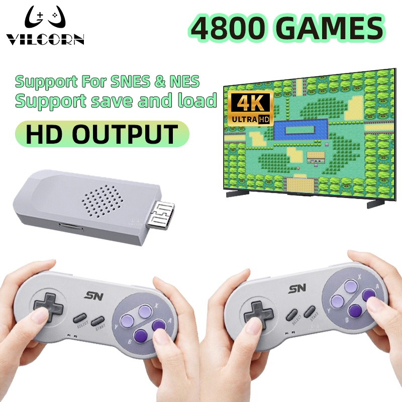 Console HDMI Sem Fio 16-Bit Retro TV Para SNES NES 4800 + Game Stick super nintendo | Shopee Brasil