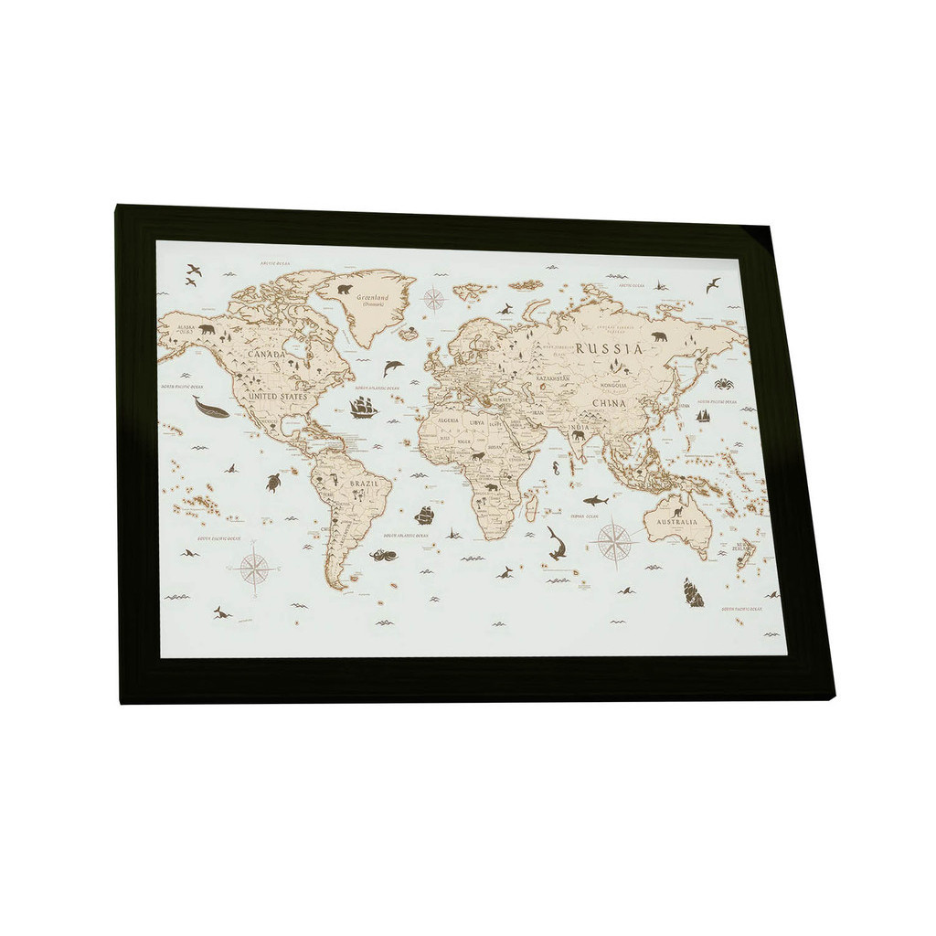 Quadro Decorativo A4 Mapa Mundi Retro Vintage Países Poster | Shopee Brasil