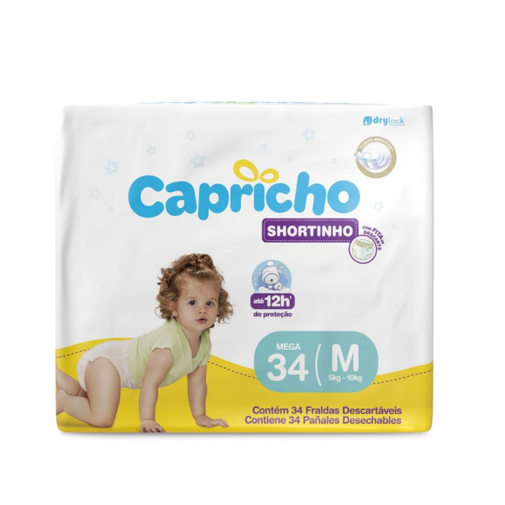 FRALDA CAPRICHO SHORTINHO M 34 Un fralda calça | Shopee Brasil