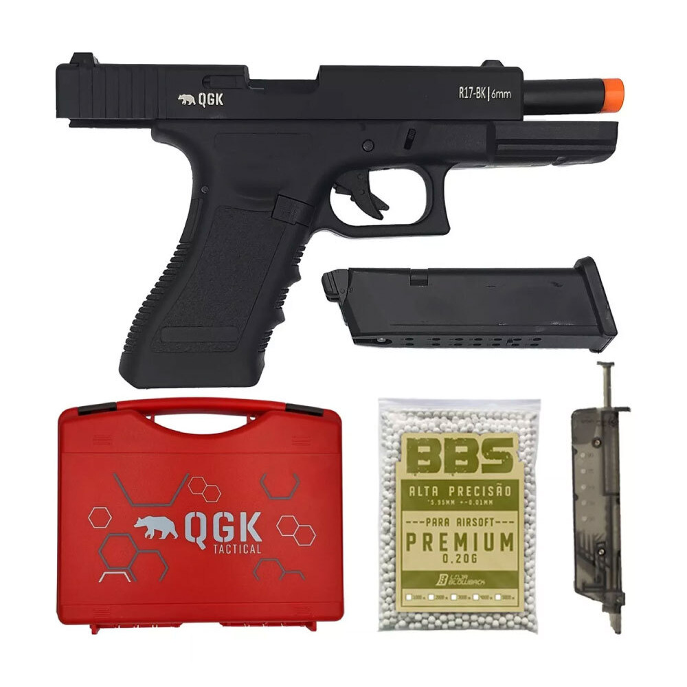 Pistola Airsoft A Gás Qgk R17 Gbb Blowback GK Com Recuo | Shopee Brasil