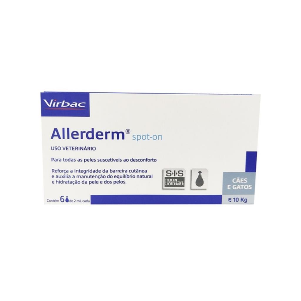 Allerderm 2ml 6 Pipetas Spot On Caes Ate 10kg Virbac | Shopee Brasil