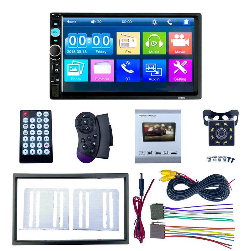 7 polegadas carro multimídia CarPlay controle central rádio universal eixo duplo 2din Bluetooth ...