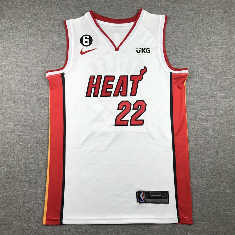 Camisa de Basquetebol Masculino 2023NBA Miami Heat Jimmy Butler Saia ...