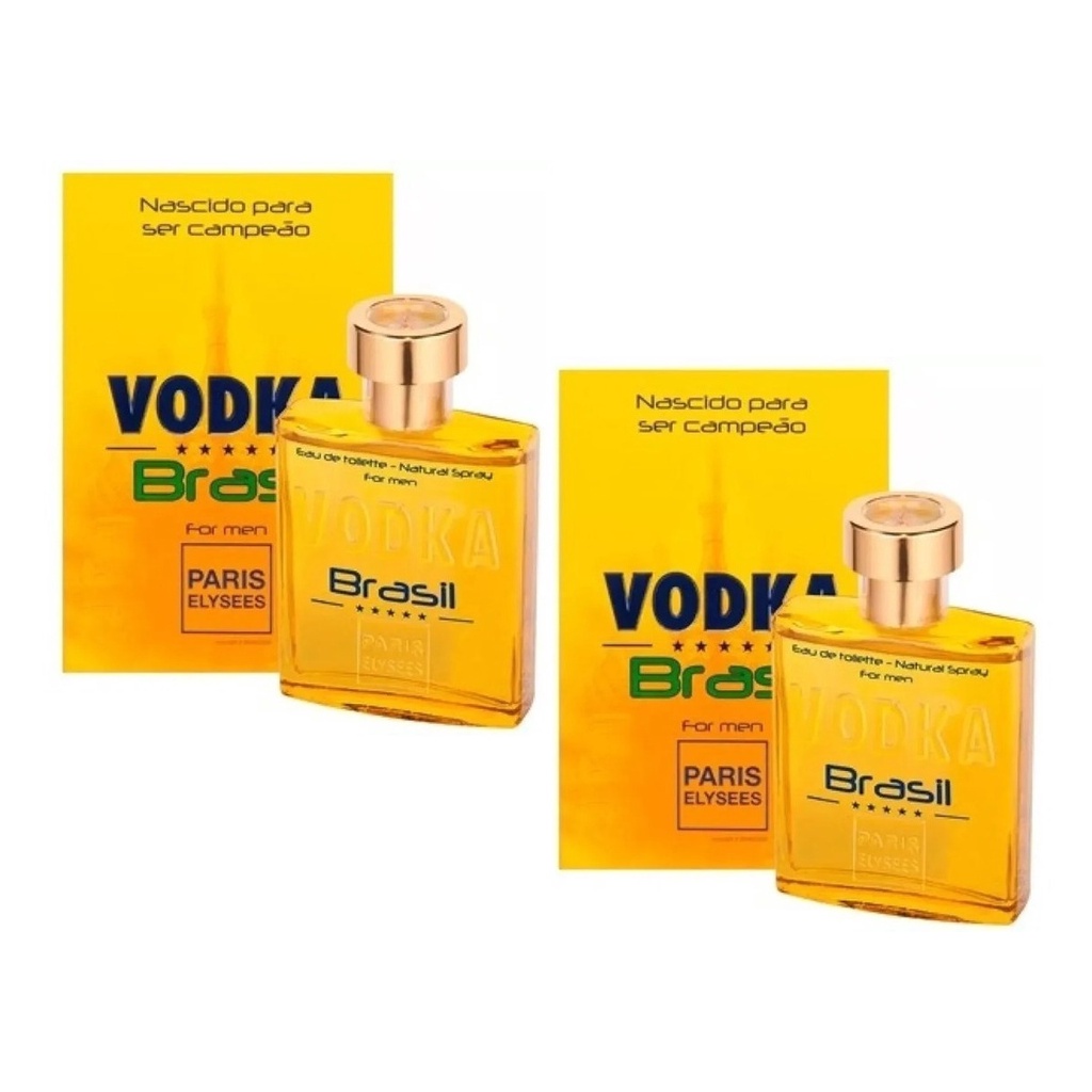 Kit Com 2 Vodka Brasil Amarelo Paris Elysses 100ml Lacrado - Faz a Boa!