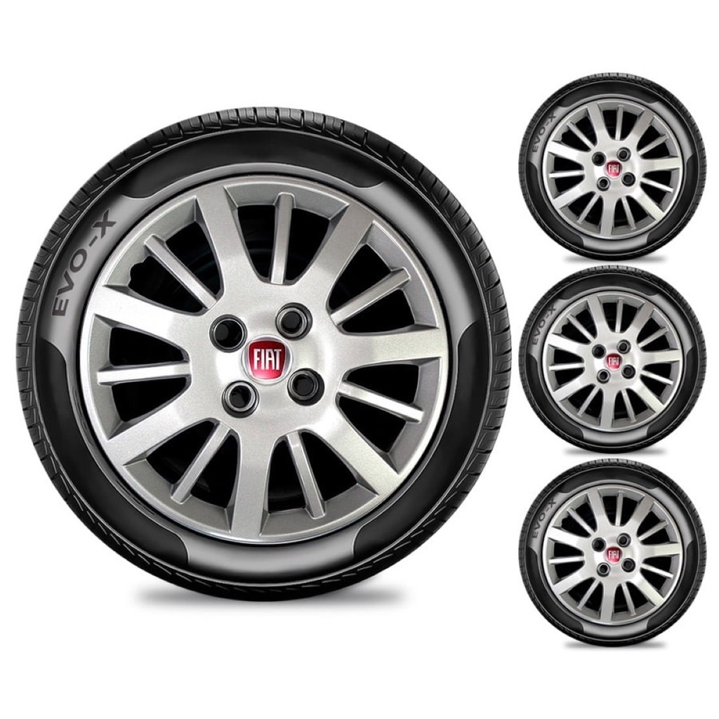 Jogo 4 Calotas Aro 14 Fiat Siena 2011 2012 2013 2014 2015 | Shopee Brasil