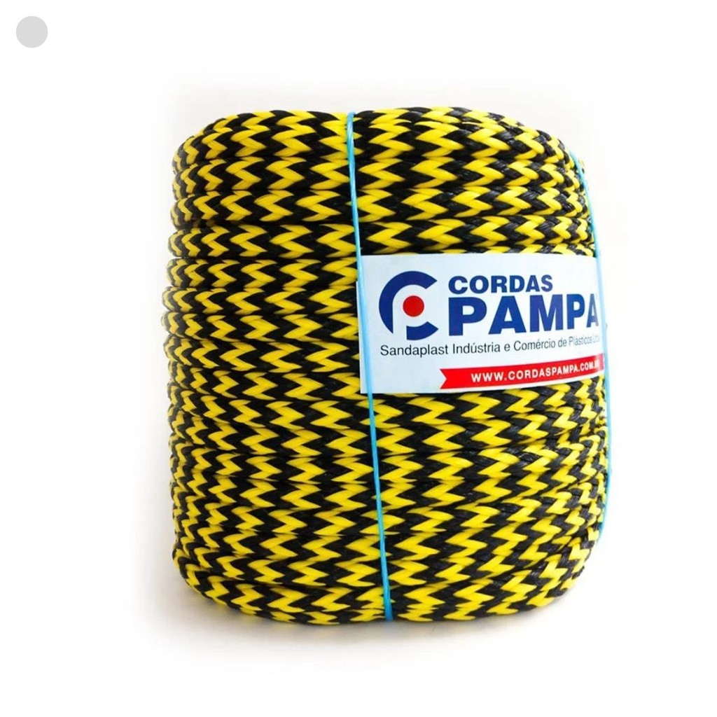 Corda Zebrada Amarelo/preto Polietileno 12mm 50m Pampa | Shopee Brasil