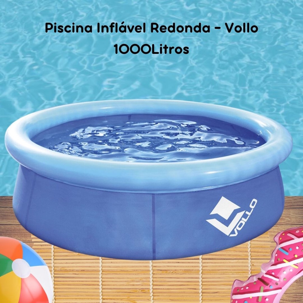 Piscina Inflavel Infantil Rendonda 1000 Litros Vinil Resistente - Vollo ...