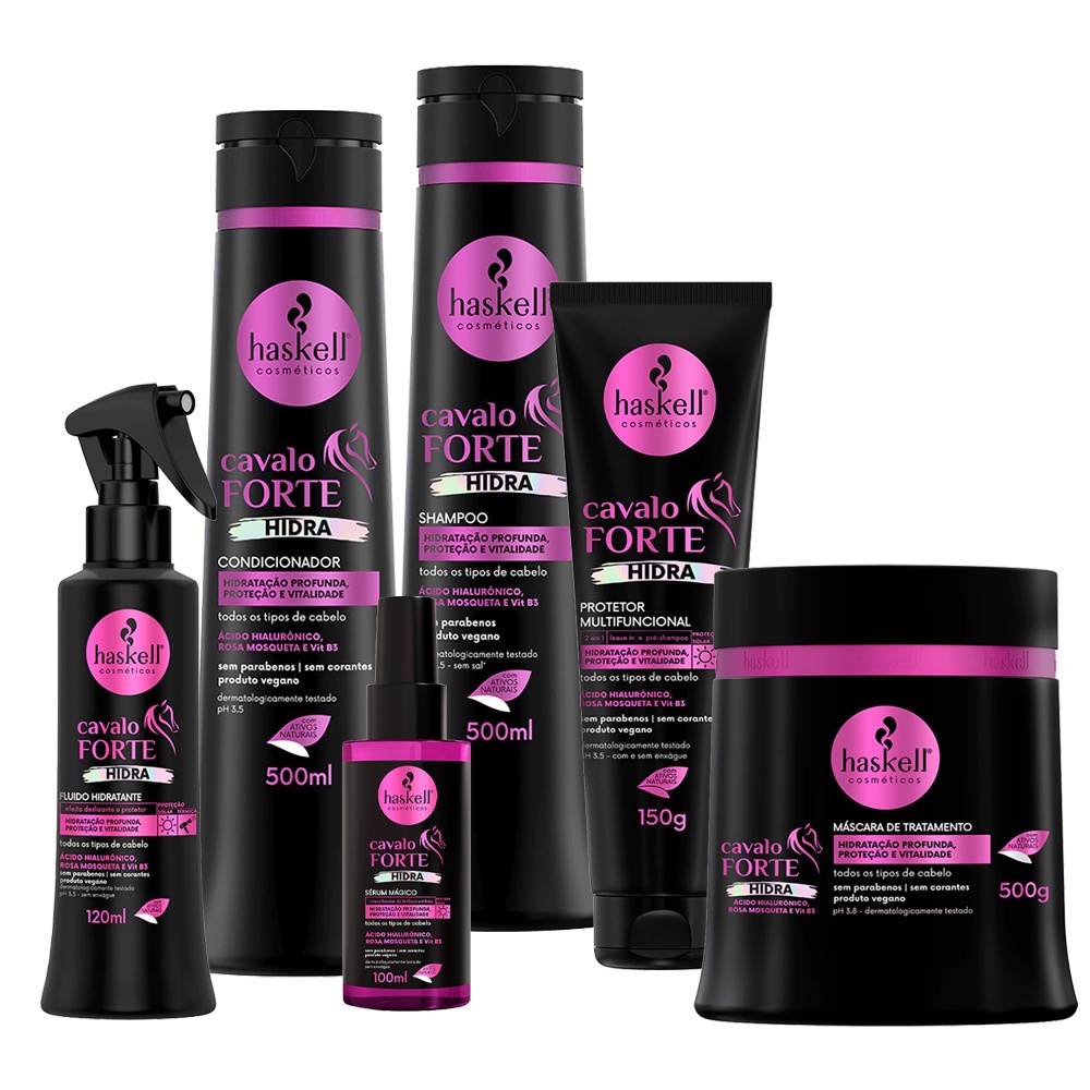 Kit Haskell Cavalo Forte Hidra Completo 500ml | Shopee Brasil