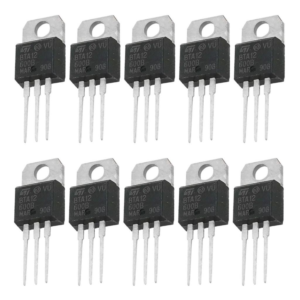 BTA12 Transistor Triac BTA12-600B - 600V / 12A - Kit 10 Peças | Shopee ...
