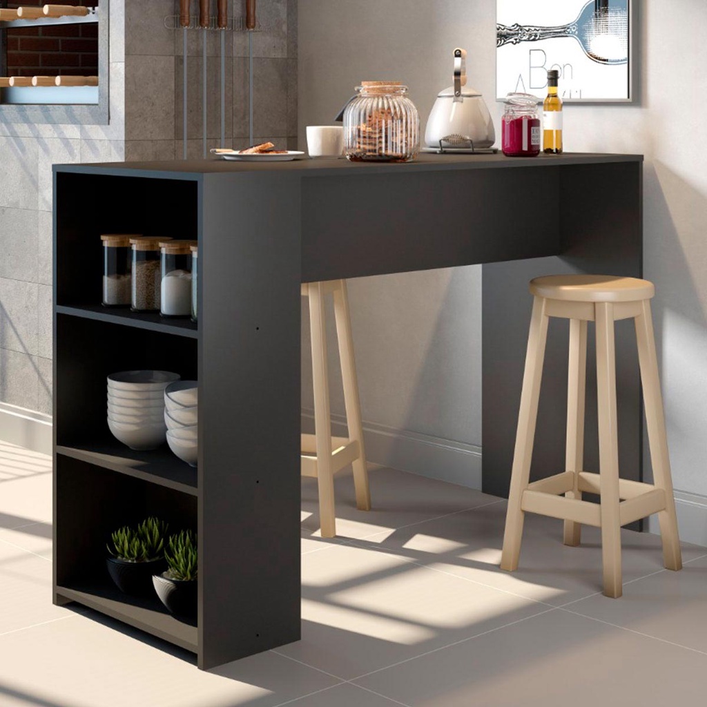 Bancada Ilha Gourmet para Cozinha 136 x 93 Cm MDP Cinza 0565 MENU ...