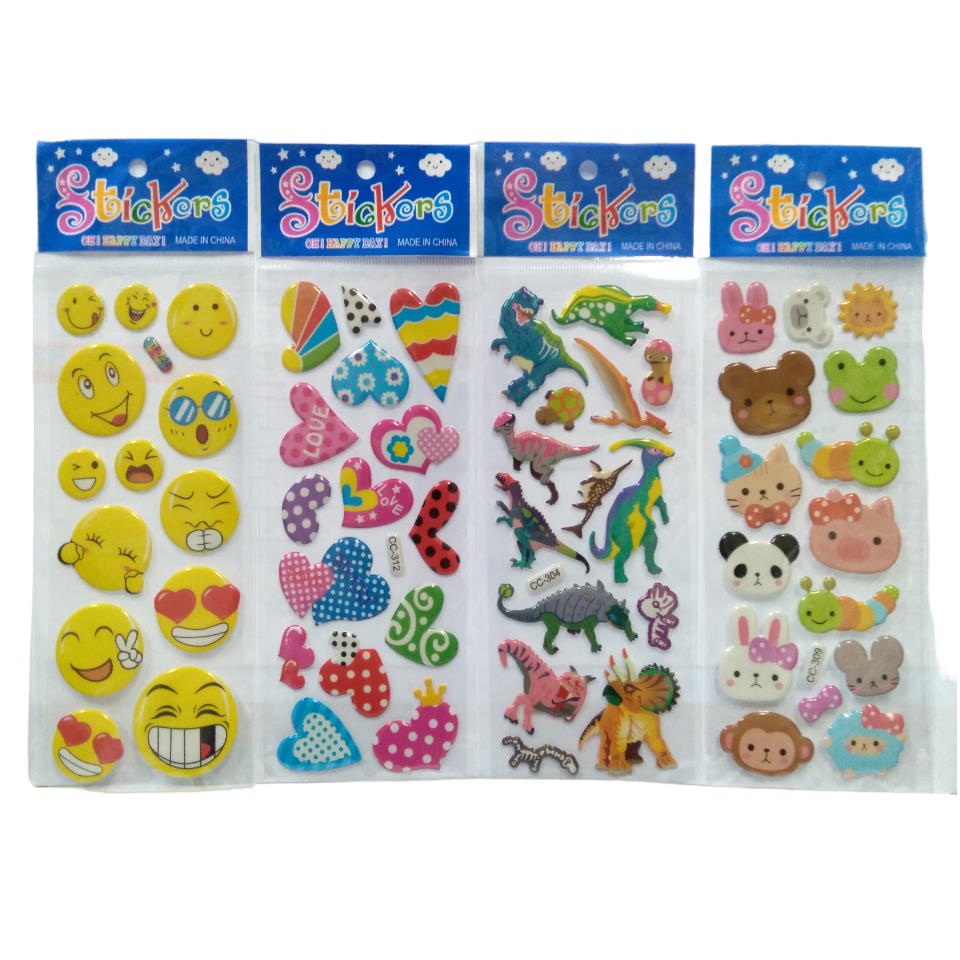 Adesivos Stickers coloridos - Kit 4 cartelas sortidas | Shopee Brasil