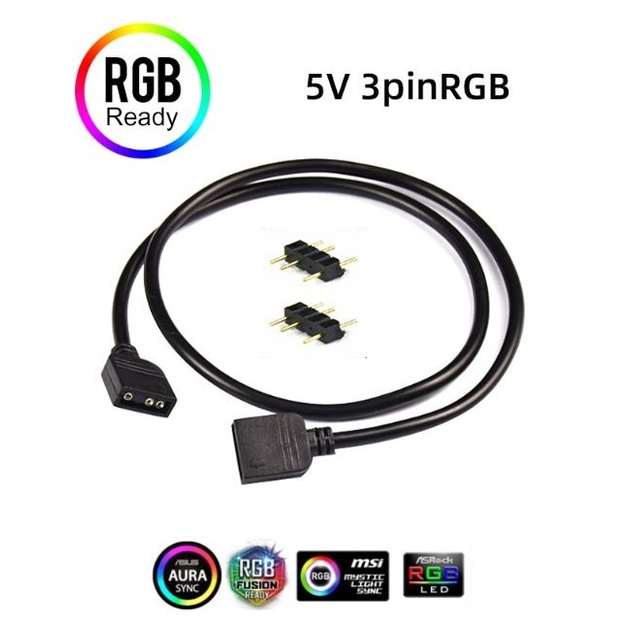 Cabo Argb 3 Pinos Aura Sync Para Pc Gamer 50 Cm | Shopee Brasil