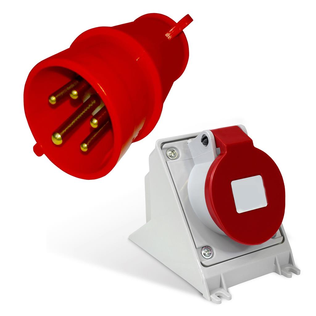 Kit Tomada Sobrepor 16A N5006 + Plug 3P+T+N 16A N5076 Steck | Shopee Brasil