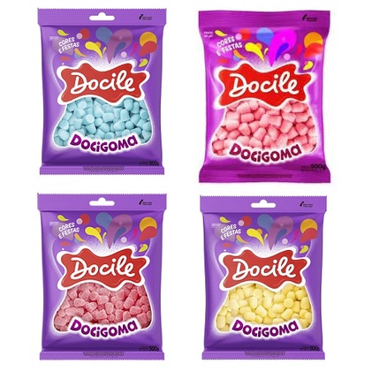 Bala de Goma Jujuba Cores e Festa 500g - Docile | Shopee Brasil