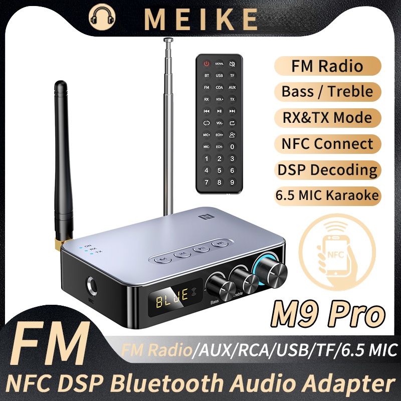 M9/M9Pro Receptor De Áudio Bluetooth Transmissor DSP Adaptador Sem Fio NFC/AUX/RCA/USB U-Disk/TF ...