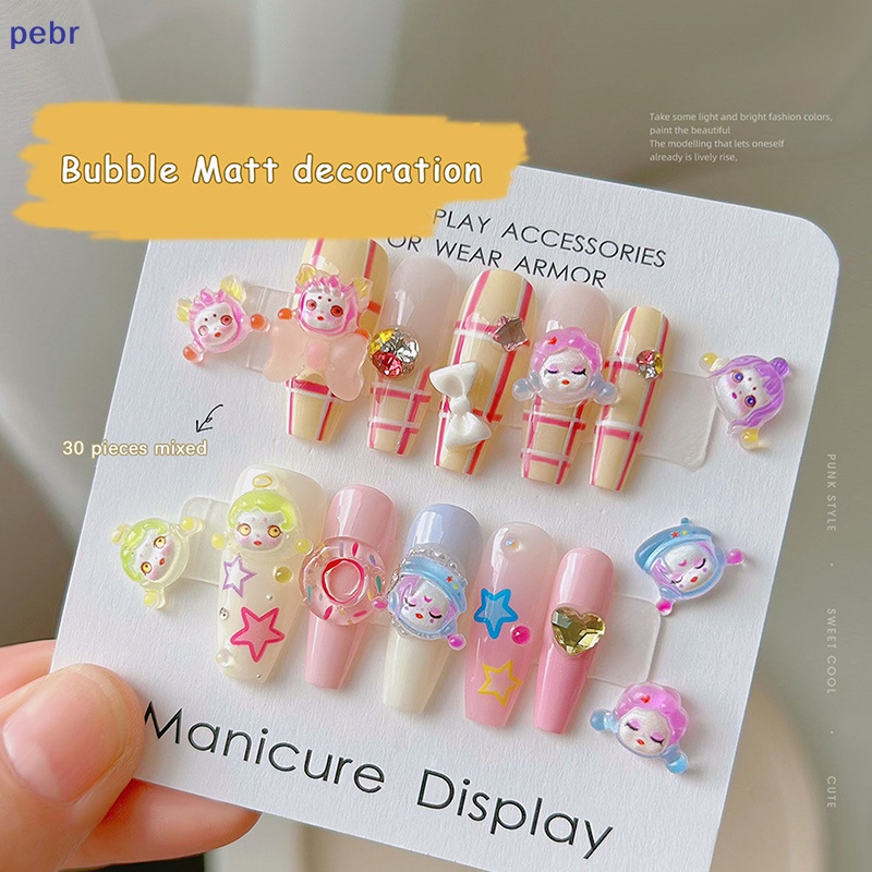 [pebr] 30Pcs/Set 3D Nail Jewelry Ch Cute Bubble Mart Girl DIY Crafts ...
