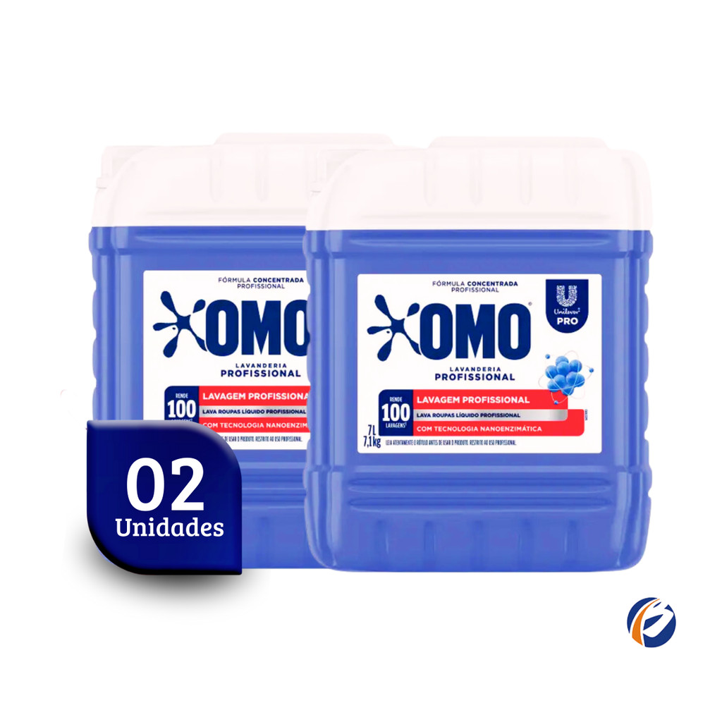 Kit 2und Lava Roupas Líquido Lavanderia Pro Omo 7L cada | Shopee Brasil