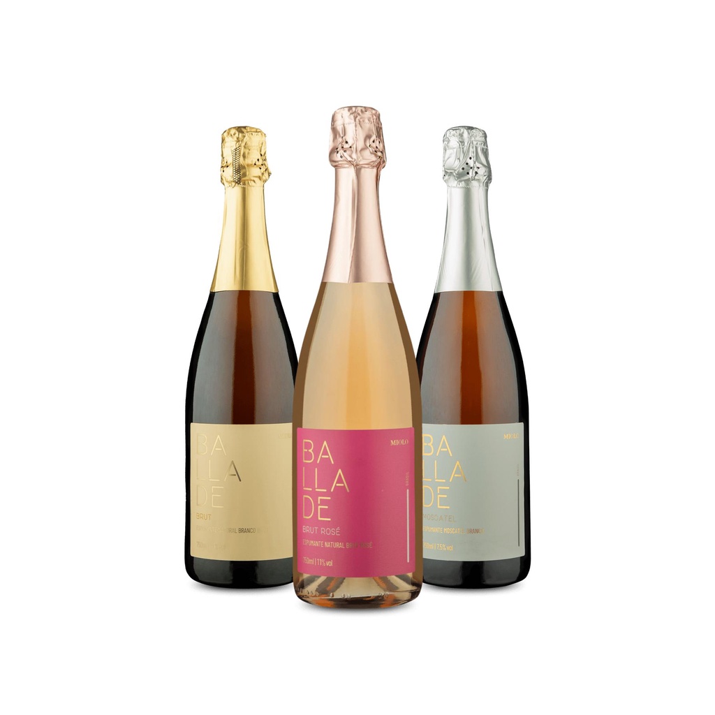Kit Espumante Ballade Rosé Brut Moscatel 750ml 3und | Shopee Brasil
