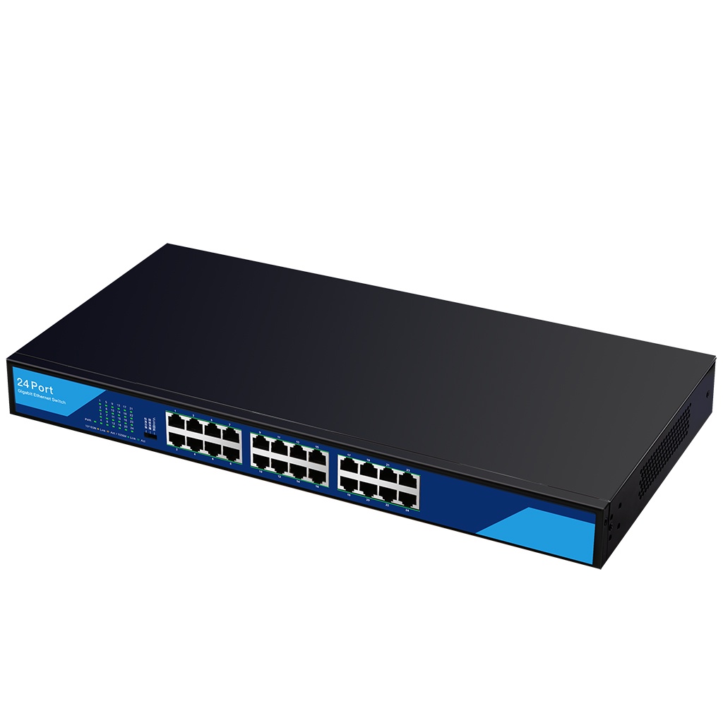 JMT 24-Portas 10/100/1000Mbps Interruptor Gigabit Não Administrado RJ45 ...