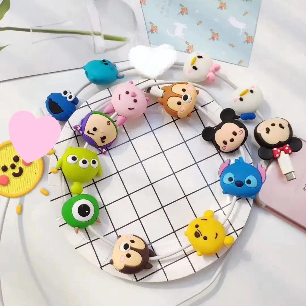 Cute Cartoon Cable Protector Bites Wire Organizer Winder Saver For USB ...
