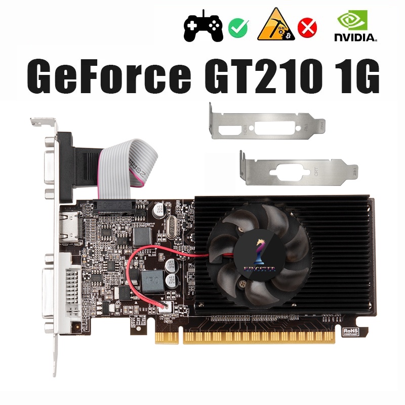 Placa de vídeo GT210 1GB D3 64Bit GDDR3 placas gráficas para nVIDIA Vga + Hdmi + Dvi Placa ...