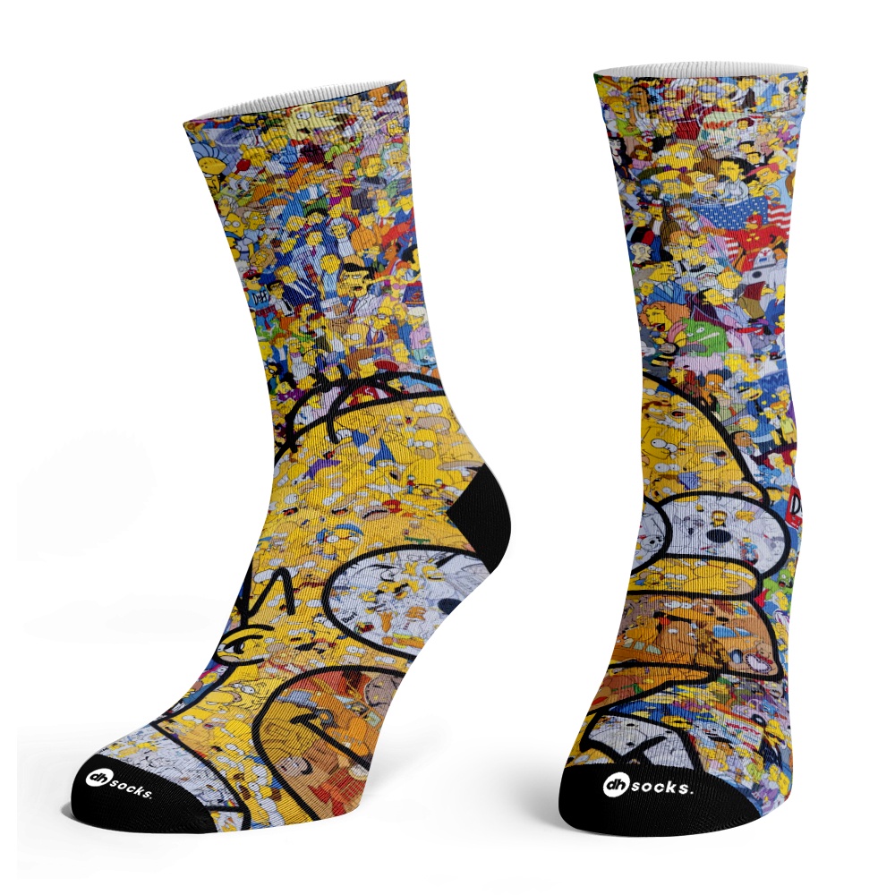 Meia Divertida Colorida Cano Longo Swag Homer Simpsons CFT | Shopee Brasil