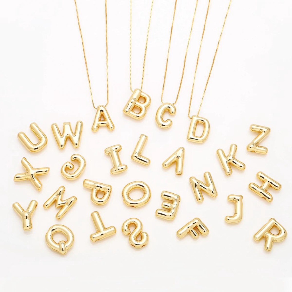 Chunky 26 Letras Nome Personalizado Colares/Alfabeto Bolha Iniciais ...