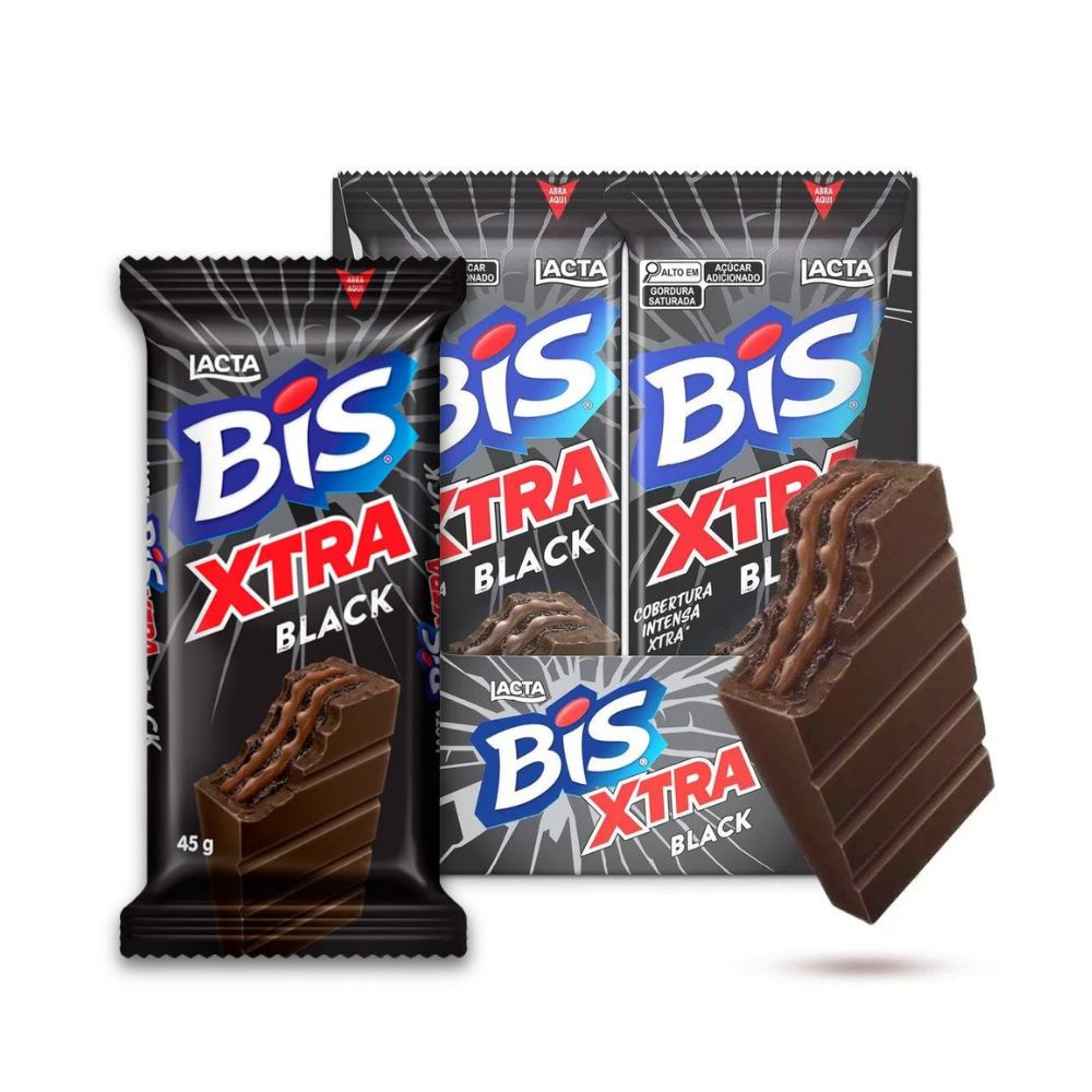 Bis Xtra Black Lacta Display 24 unidades de 45g | Shopee Brasil