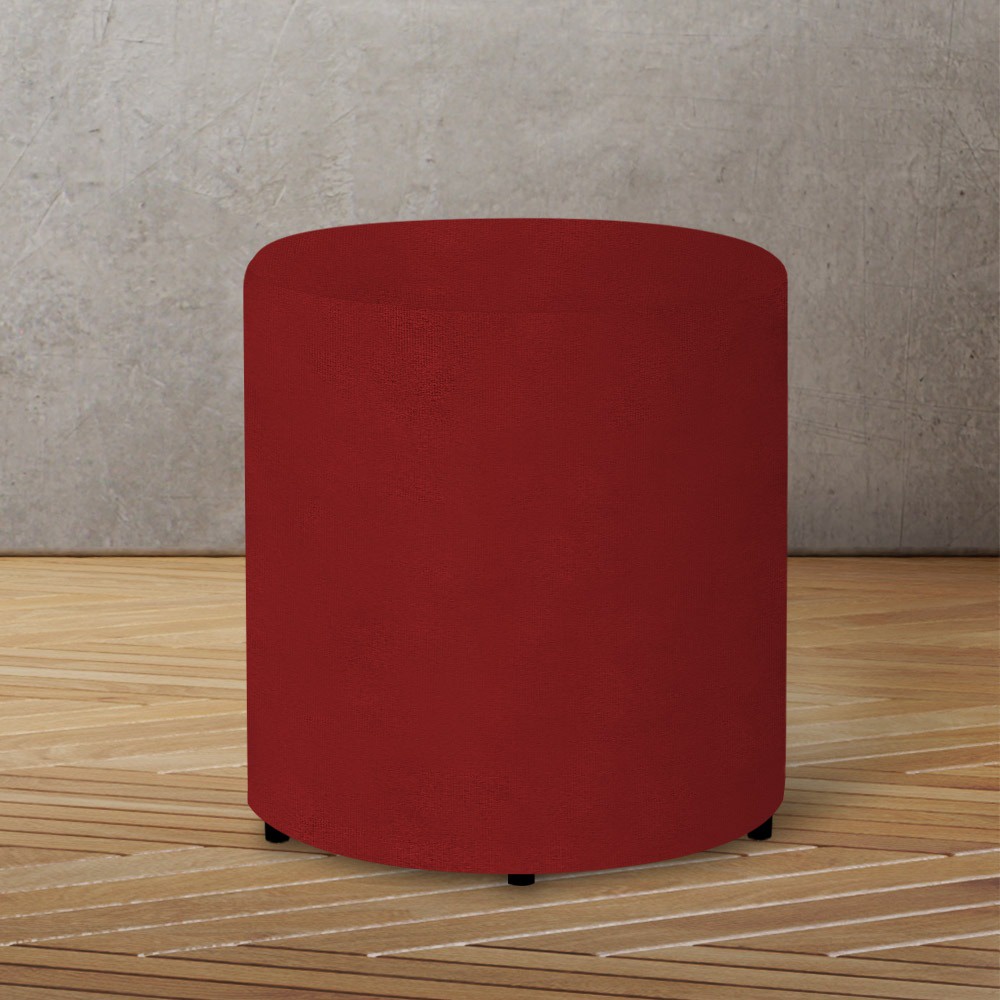 Puff Pufe Redondo Decoração Suede Vermelho | Shopee Brasil