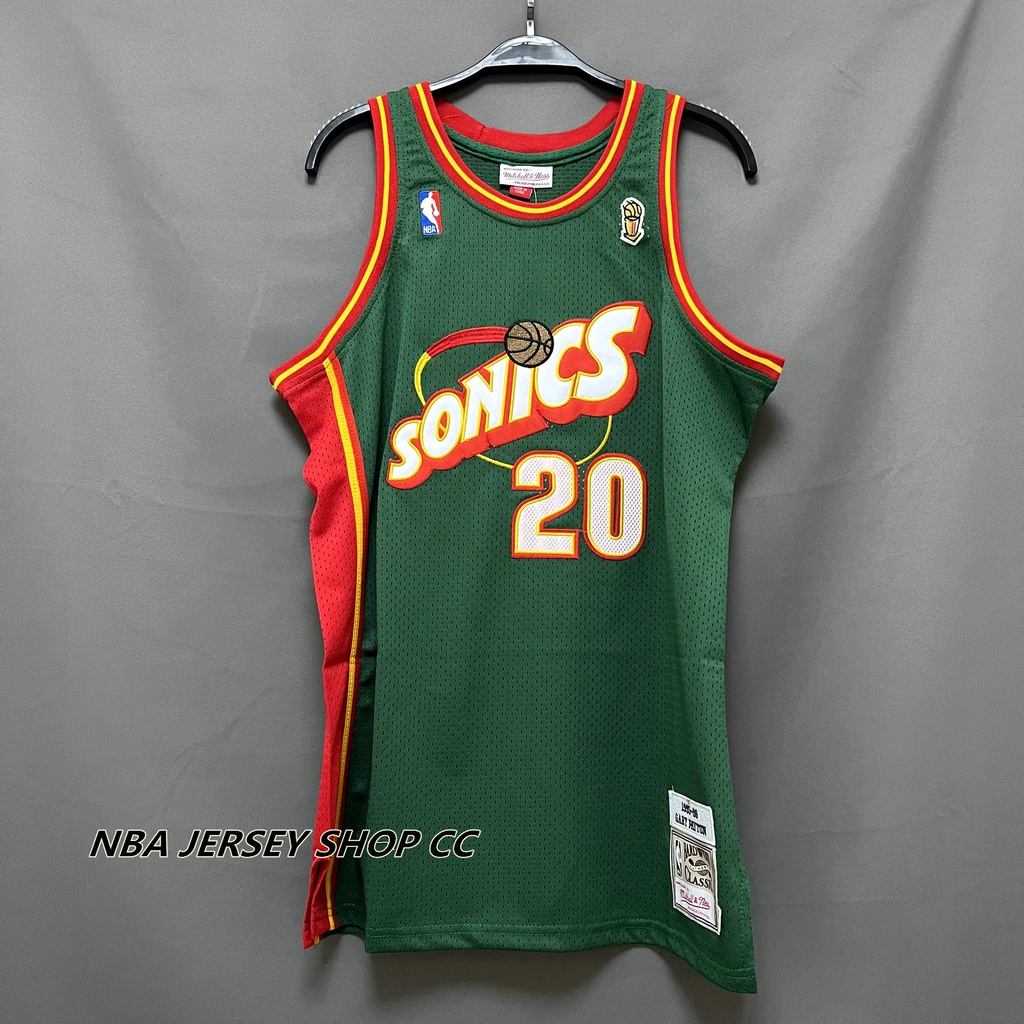 Mitchell & Ness 】 Men's Novo Original NBA 1995-96 Seattle Sonics # 20 Gary Payton Vintage Jersey ...