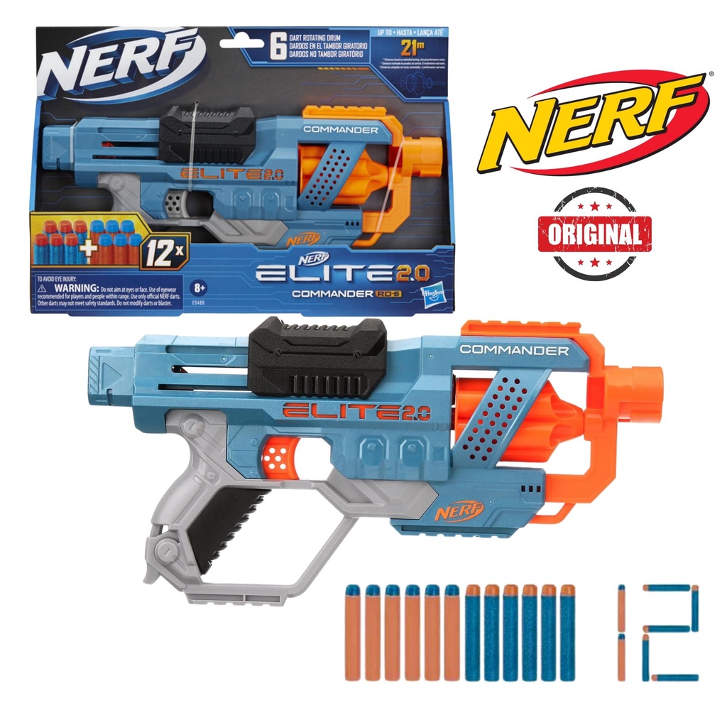 Nerf Elite 2.0 Lançador Commander RD-6 Com 12 Dardos Arminha ...