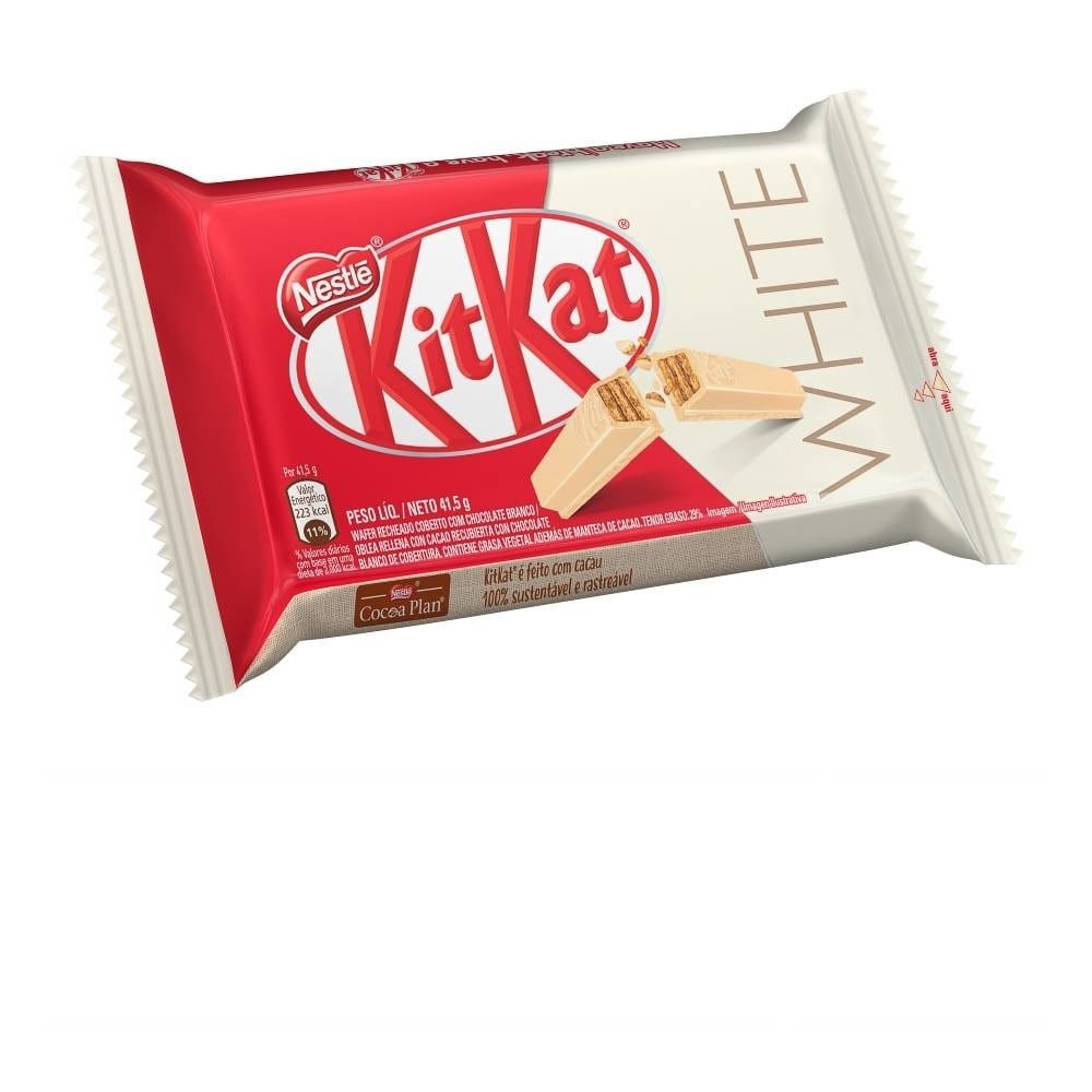 Chocolate Nestlé Kit Kat 4F Branco 41,5g - Embalagem com 24 Unidades ...