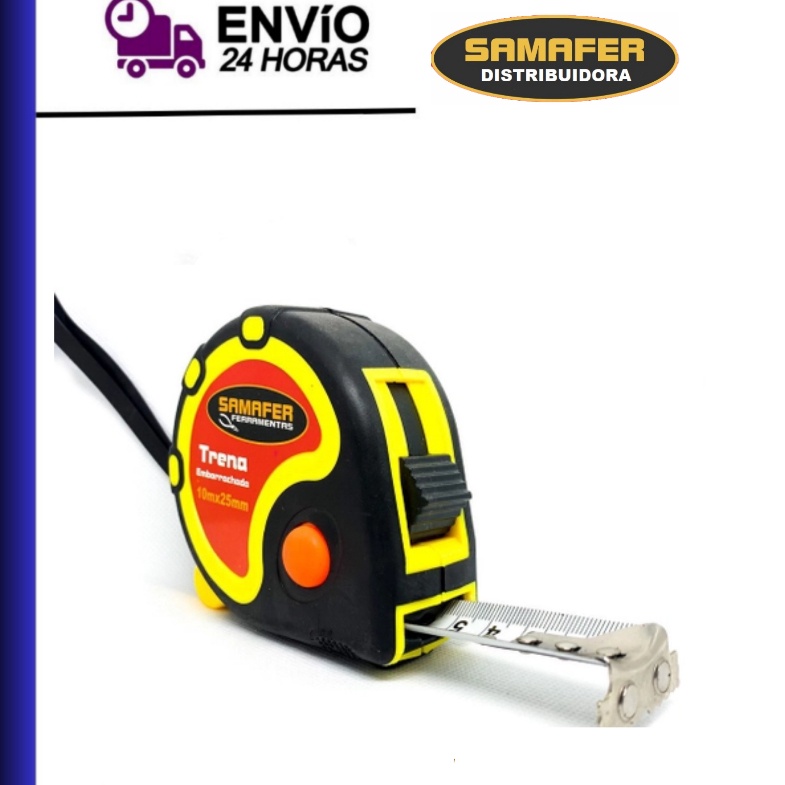 Trena 3 Metros X 16mm Com Fita Métrica Imã Emborrachado 3 Travas ...