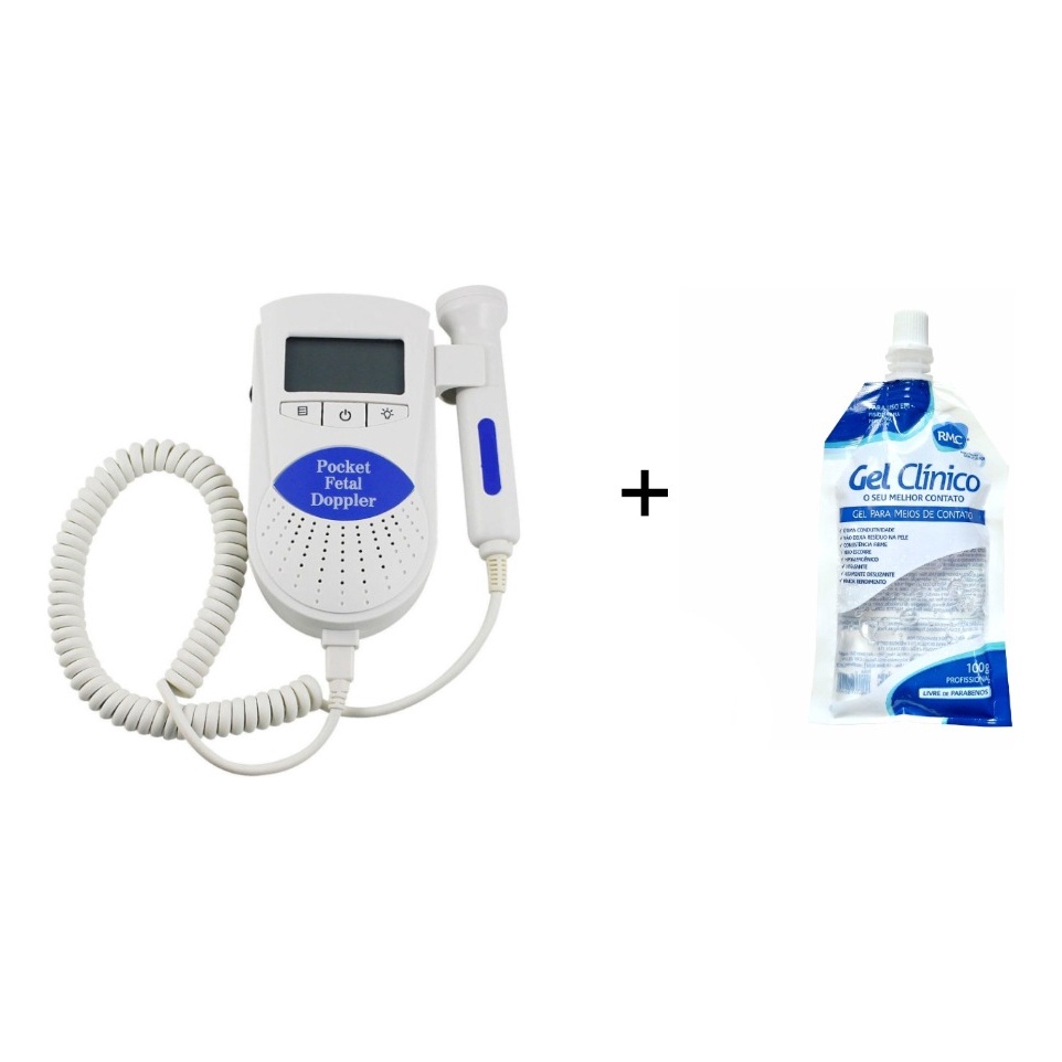 Kit Doppler Sonar Fetal Monitor Sons Batimento Cardíaco Bebê + Gel ...
