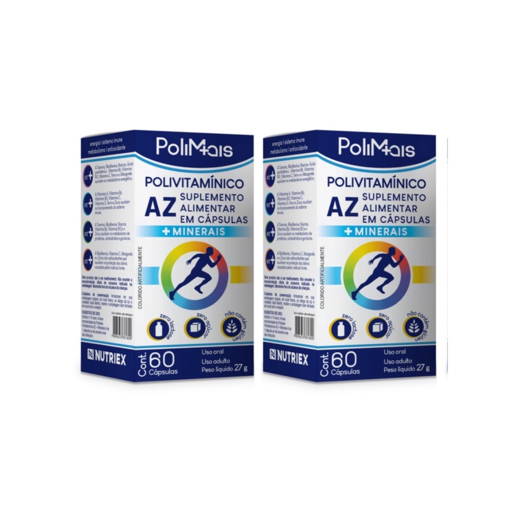 Kit 2x Polimais A-z Total 60 Capsulas (polivitaminíco) | Shopee Brasil