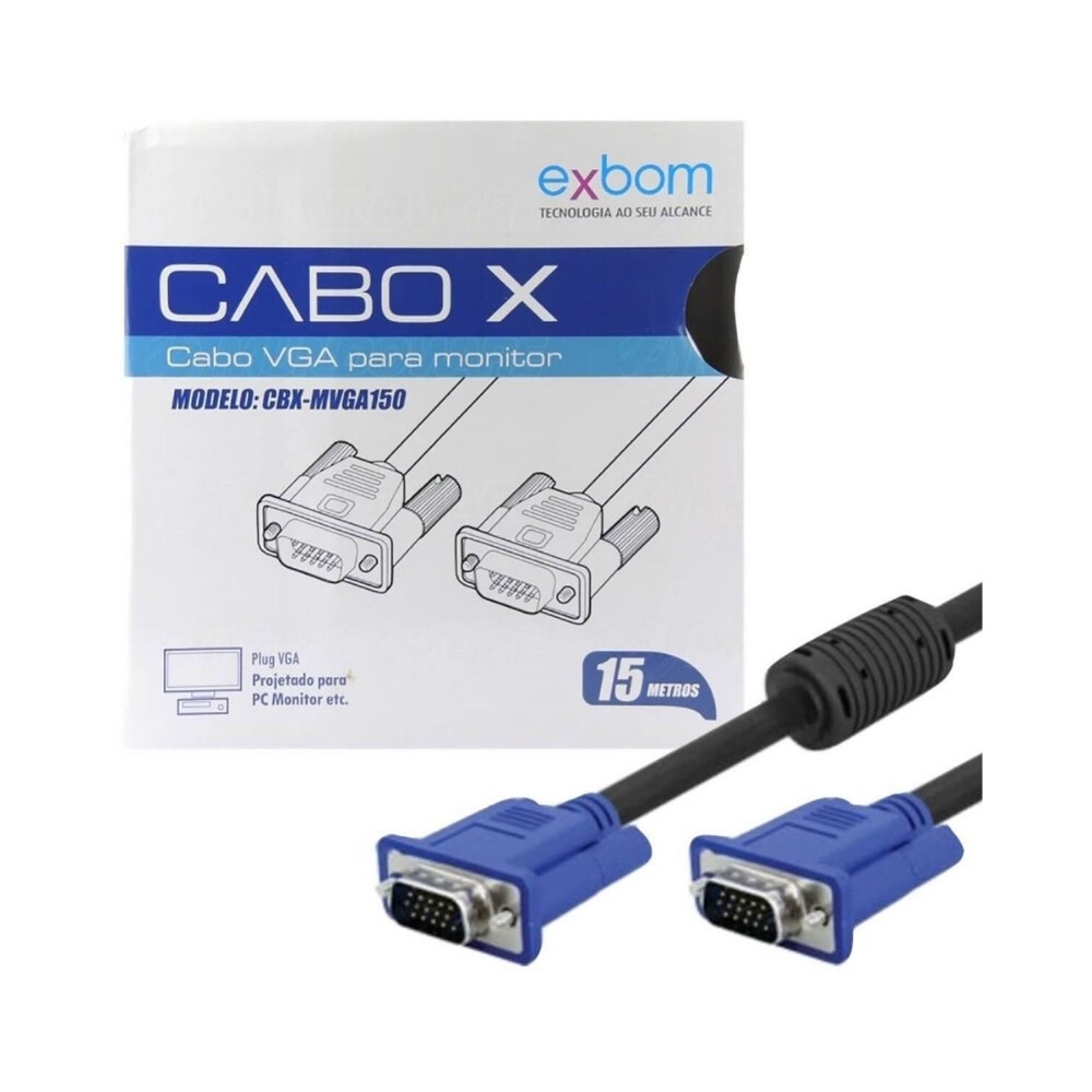 Cabo VGA 15m CBX-MVGA150 Exbom | Shopee Brasil