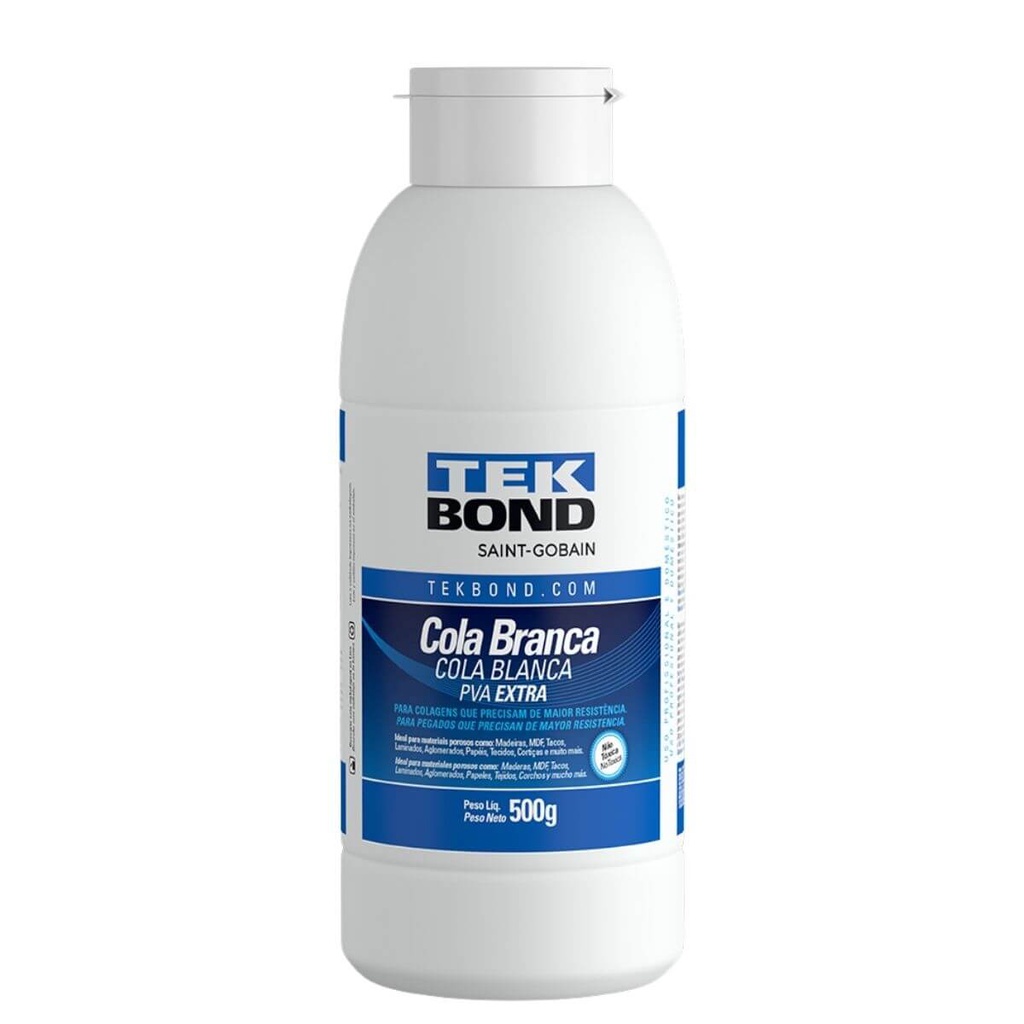 Cola Branca Pva Extra TekBond 500g Artesanato Madeira Papel | Shopee Brasil