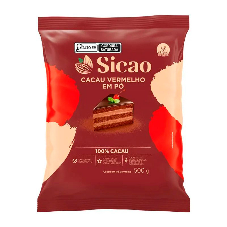Cacau em Pó 100% - Vermelho (Cor Marrom) Sabor Frutado - 500g - 1 ...