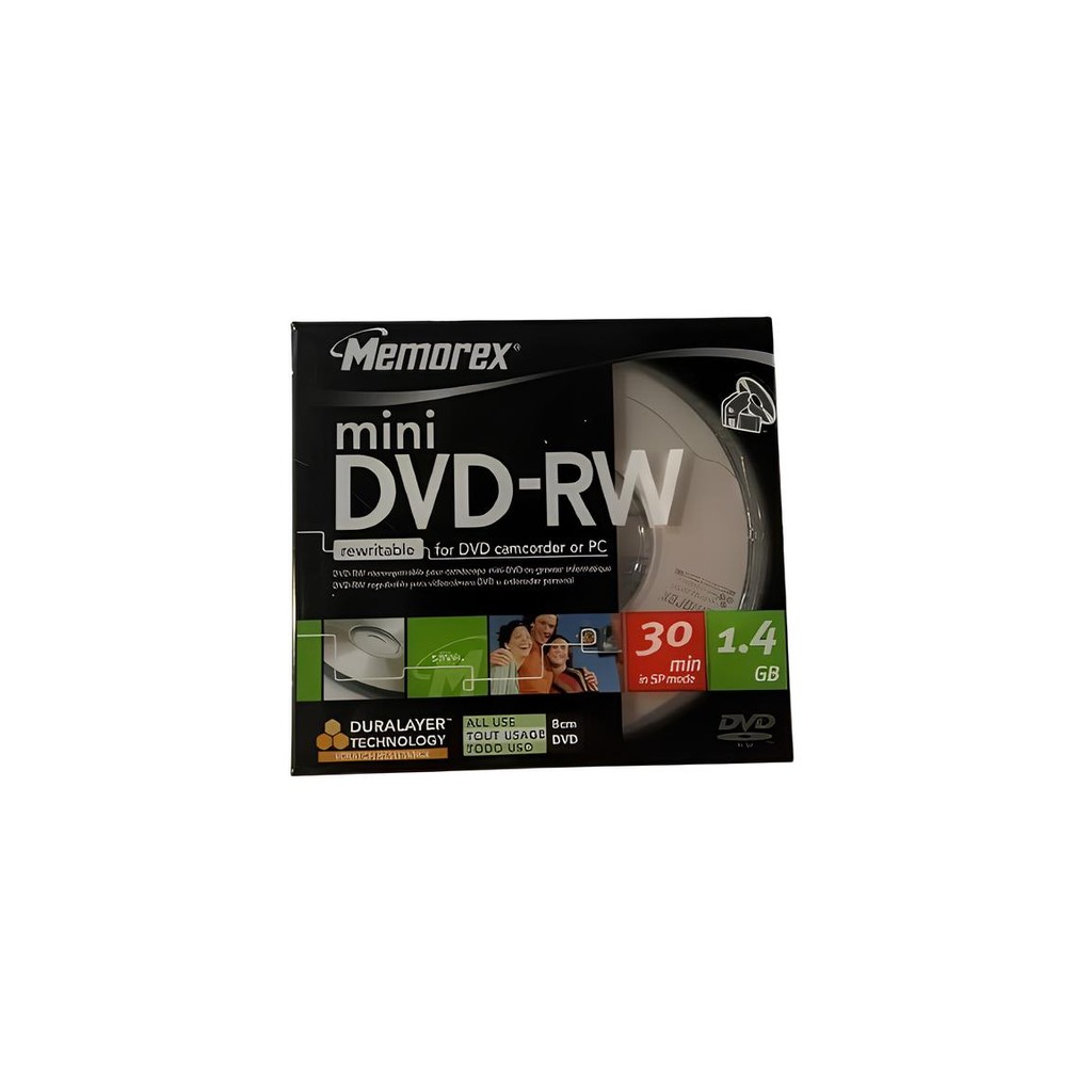 Mini DVD-RW Memorex Regravavel 30min 1.4GB | Shopee Brasil