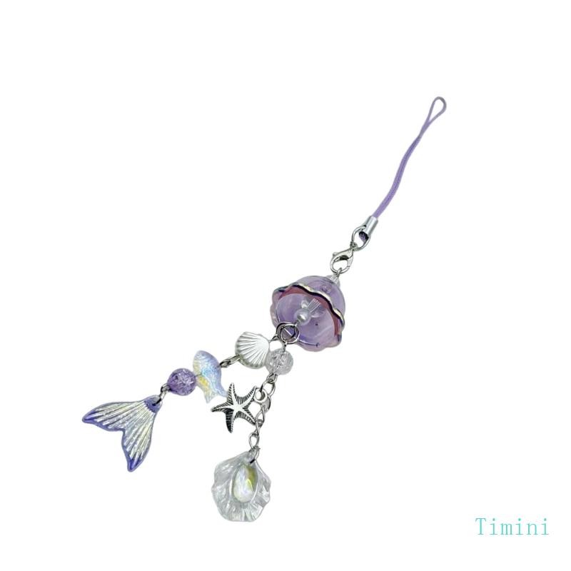 timini Trendy Mermaids Tail Pearls Phone Strap Para Uso Diário E Bolsa ...