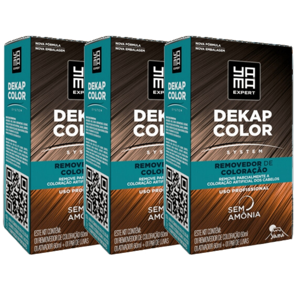 Kit 3 DekapColor Yama Removedor De Coloração Capilar Cabelo ...