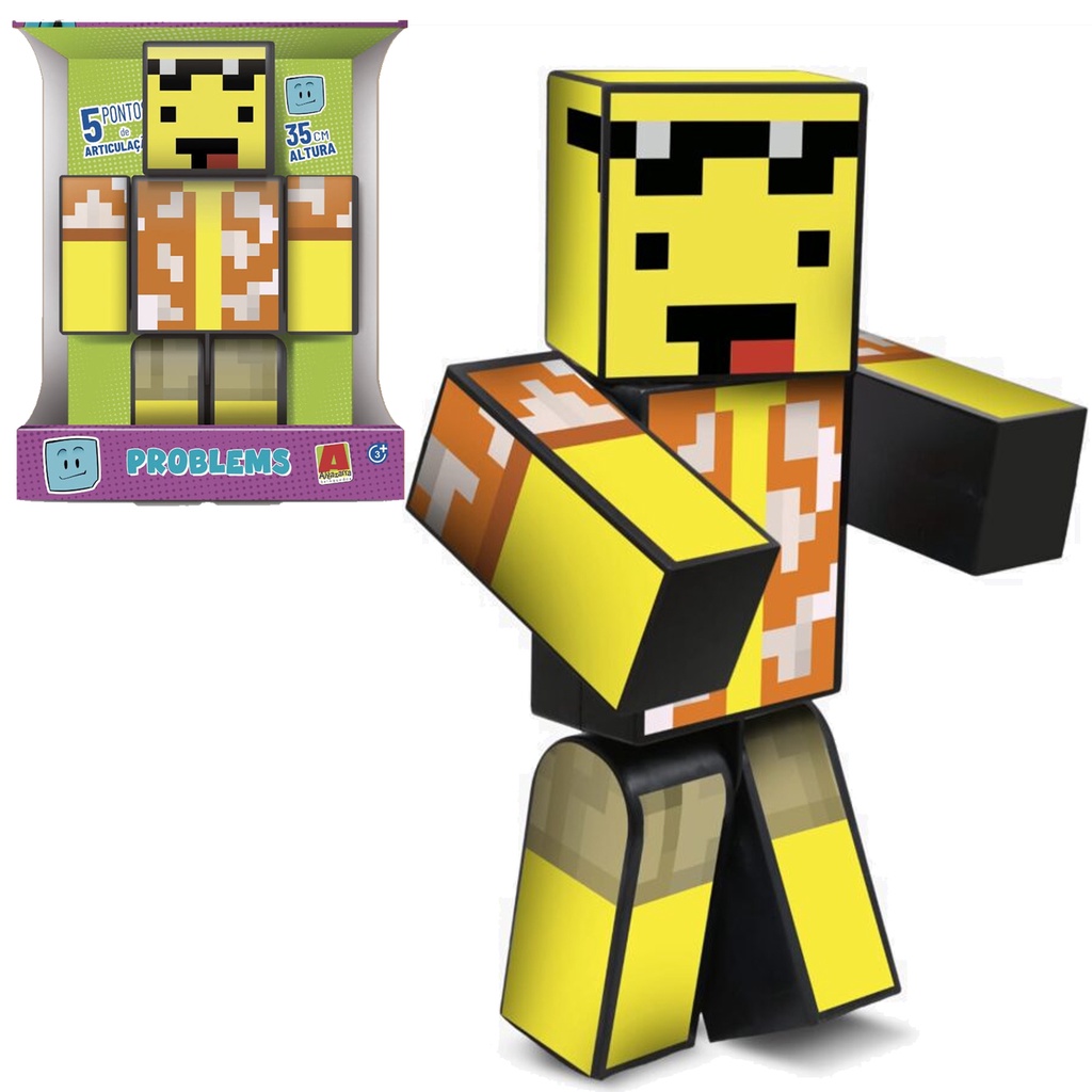 Boneco Youtuber Minecraft 35cm Mel Turma Problems Articulado | Shopee ...