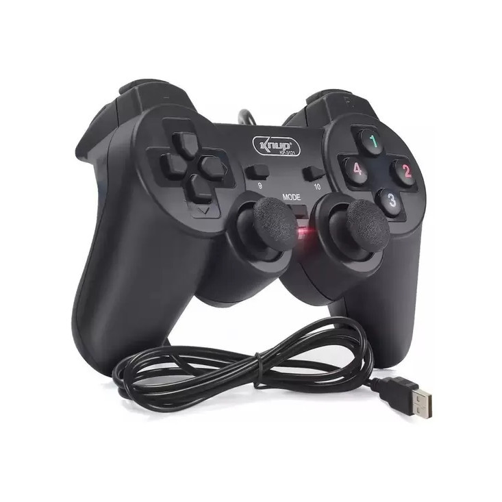 Controle joystick usb com fio para pc e notebook KNUP | Shopee Brasil