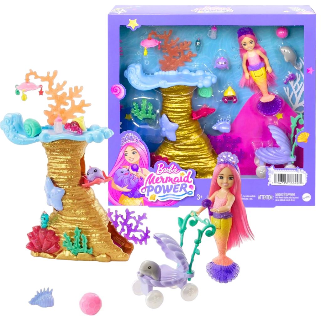 Barbie Chelsea Mermaid Power Playset Arrecife De Aquaria HHG58 Mattel ...