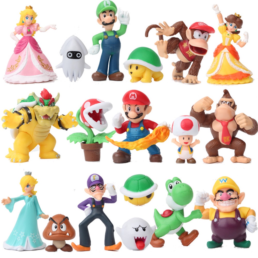 Bonecos Super Mario World action figures Nintendo Donkey Kong Luigi Princesa Daisy Peach Yoshi ...