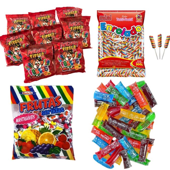 Kit Guloseimas Pipoca Geladinho Pirulito Bala | Shopee Brasil