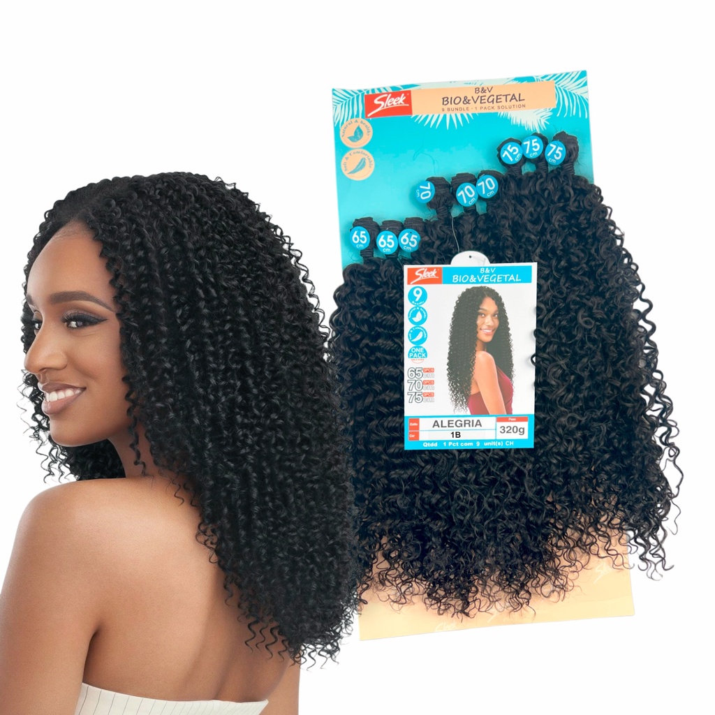 Cabelo Afro Cacheado Tela Bio Vegetal Orgânico Sleek Alegria | Shopee Brasil