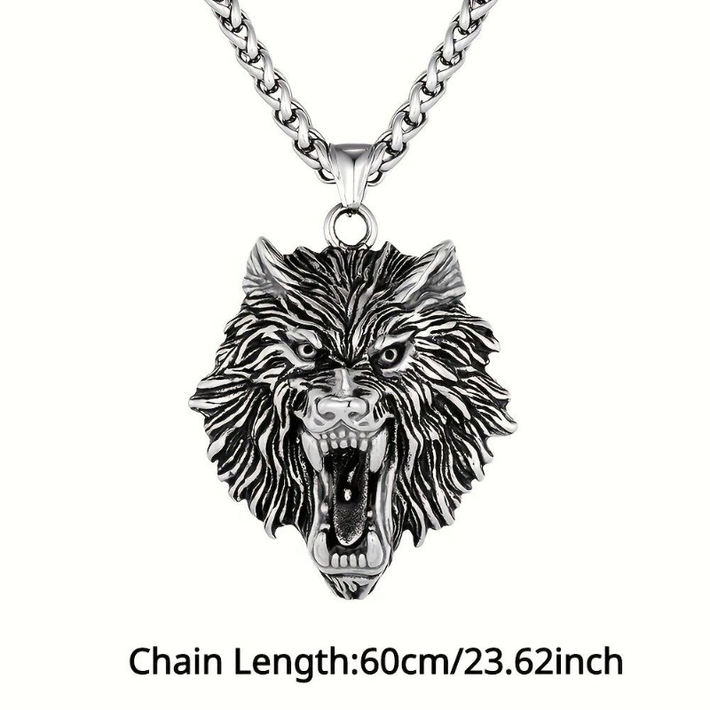 Punk Vikings Colares De Cabeça De Lobo Vintage Norse Odin's Wolf ...